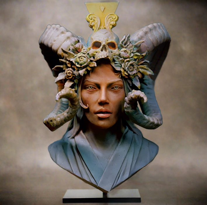 1/10 BUST Resin Model Kit Mystical Beautiful Girl Barbarian (no base ...