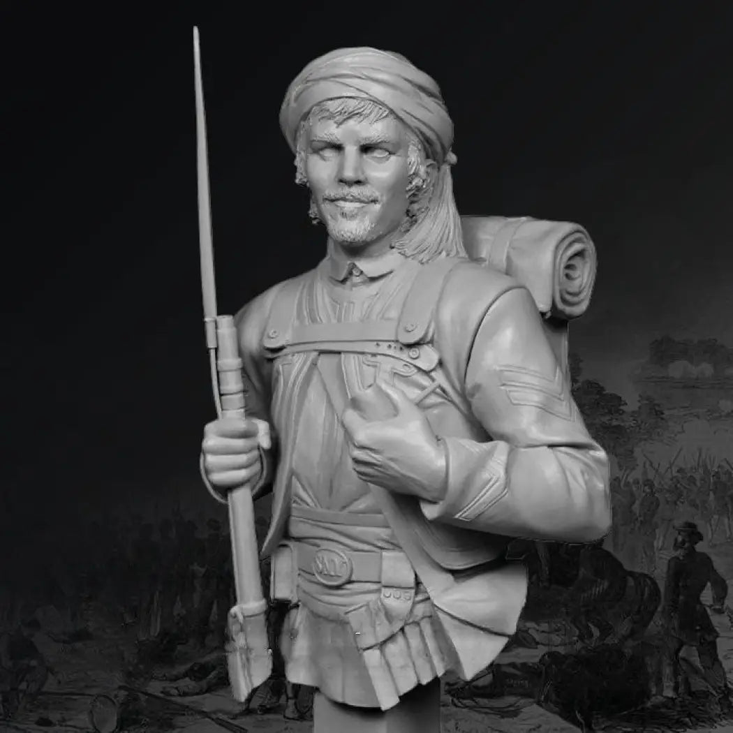 1/12 BUST Resin Model Kit American Civil War Corporal Confederate Unpa ...