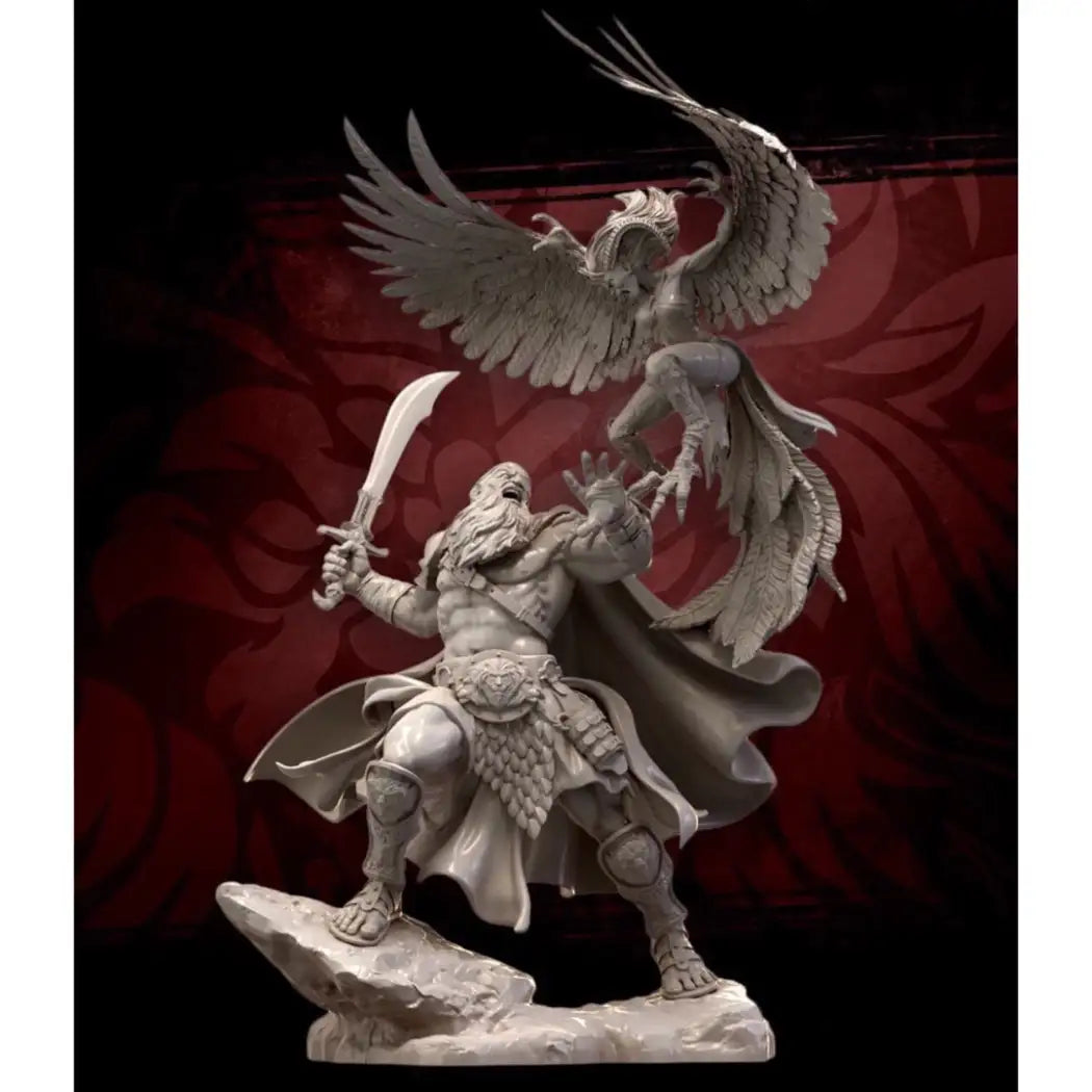 1/24 Resin Model Kit Barbarian & Gargoyle Girl Fantasy Unpainted ...