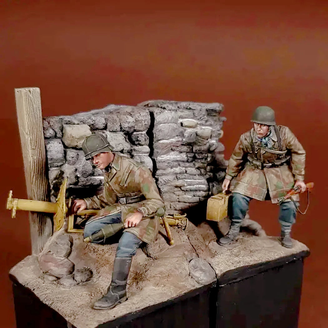 1/35 2pcs Resin Model Kit German Soldiers Panzerfaust Crew WW2 Unpaint ...
