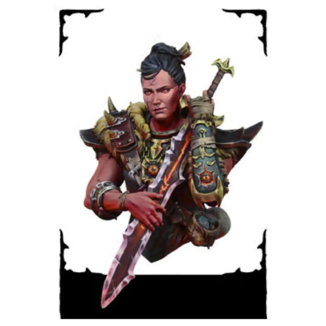 1/10 BUST 90mm Resin Model Kit Beautiful Girl Barbarian Queen Unpainte ...