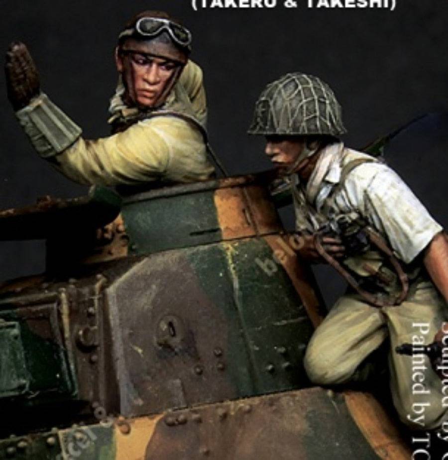 1/35 2pcs Resin Model Kit Japanese Soldiers Tankers (no tank) WW2 Unpa ...