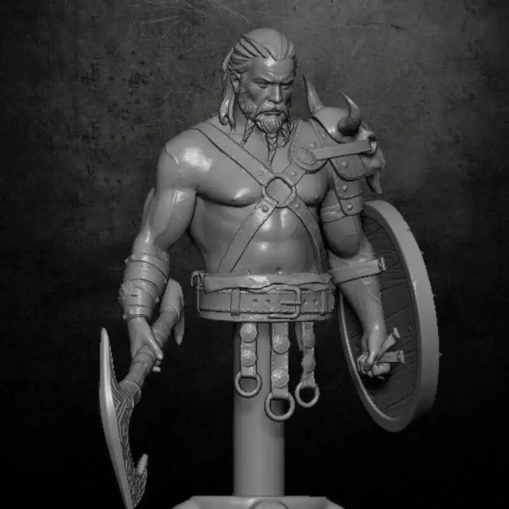 1/10 BUST 180mm Resin Model Kit Viking Barbarian Northern Warrior Unpa ...