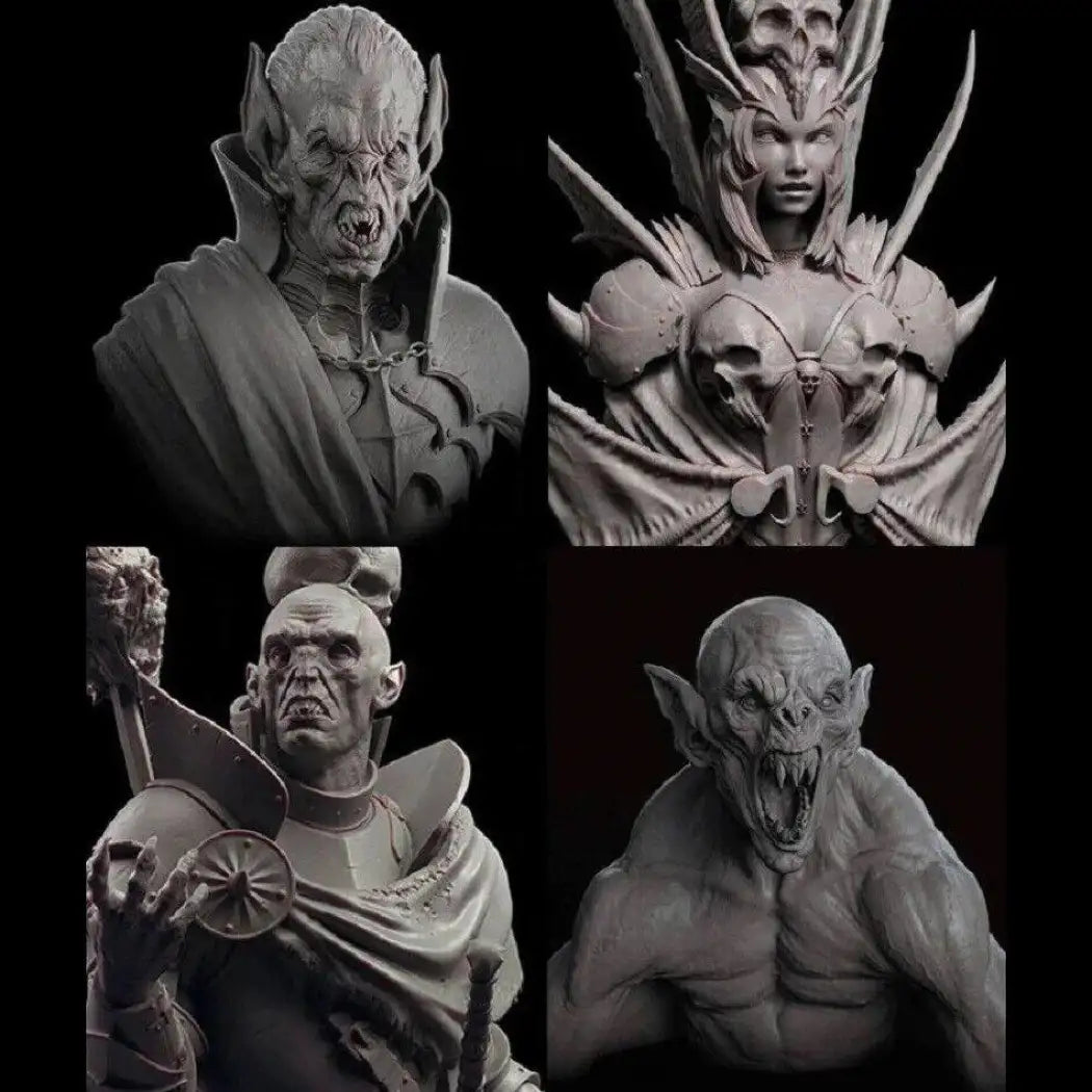 1/10 BUST 4pcs Resin Model Kit Vampire Warriors Night Demons Unpainted ...