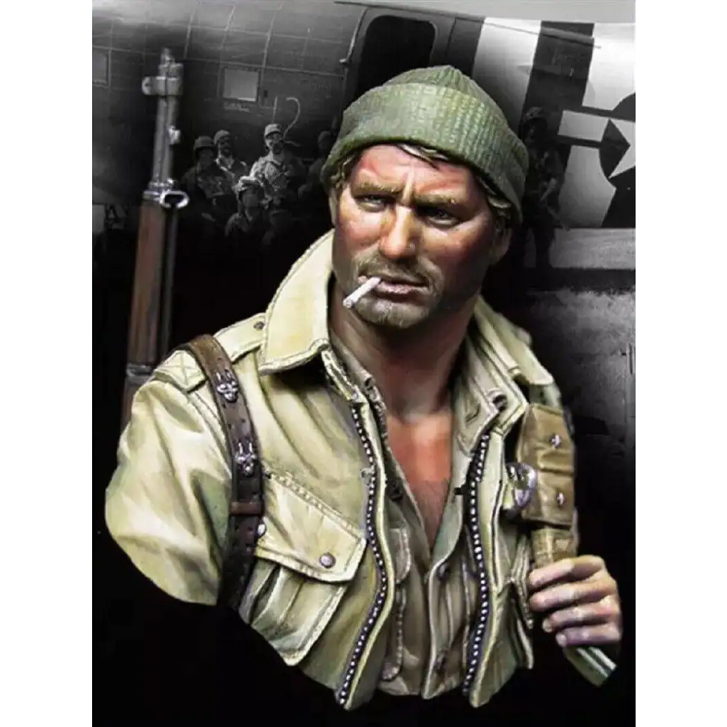 1/10 BUST Resin Model Kit US Army Soldier 17th Airbone Division WW2 Un ...