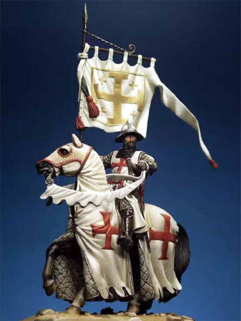 1/32 54mm Resin Model Kit Templar Medieval Knight Horseman Unpainted ...