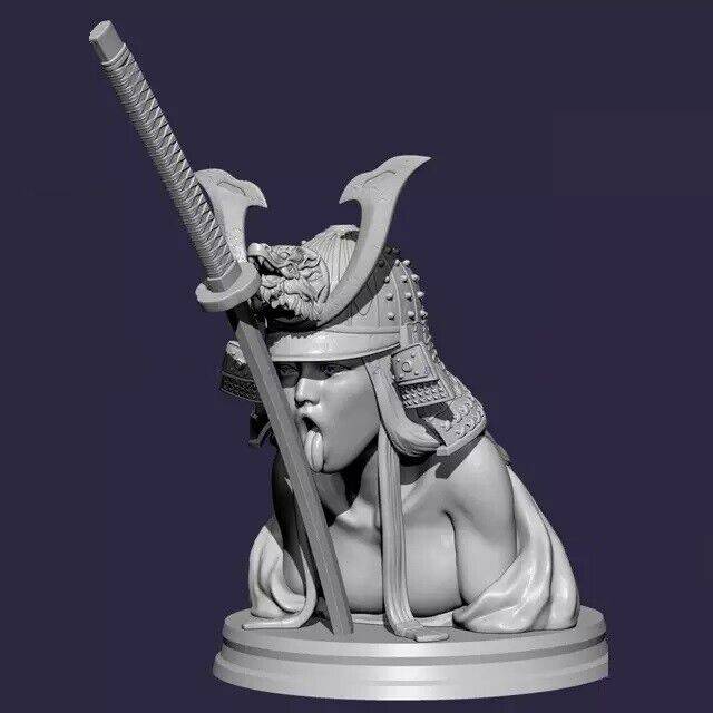 55mm BUST Resin Model Kit Asian Beautiful Girl Samurai Kiss TD-201936 ...