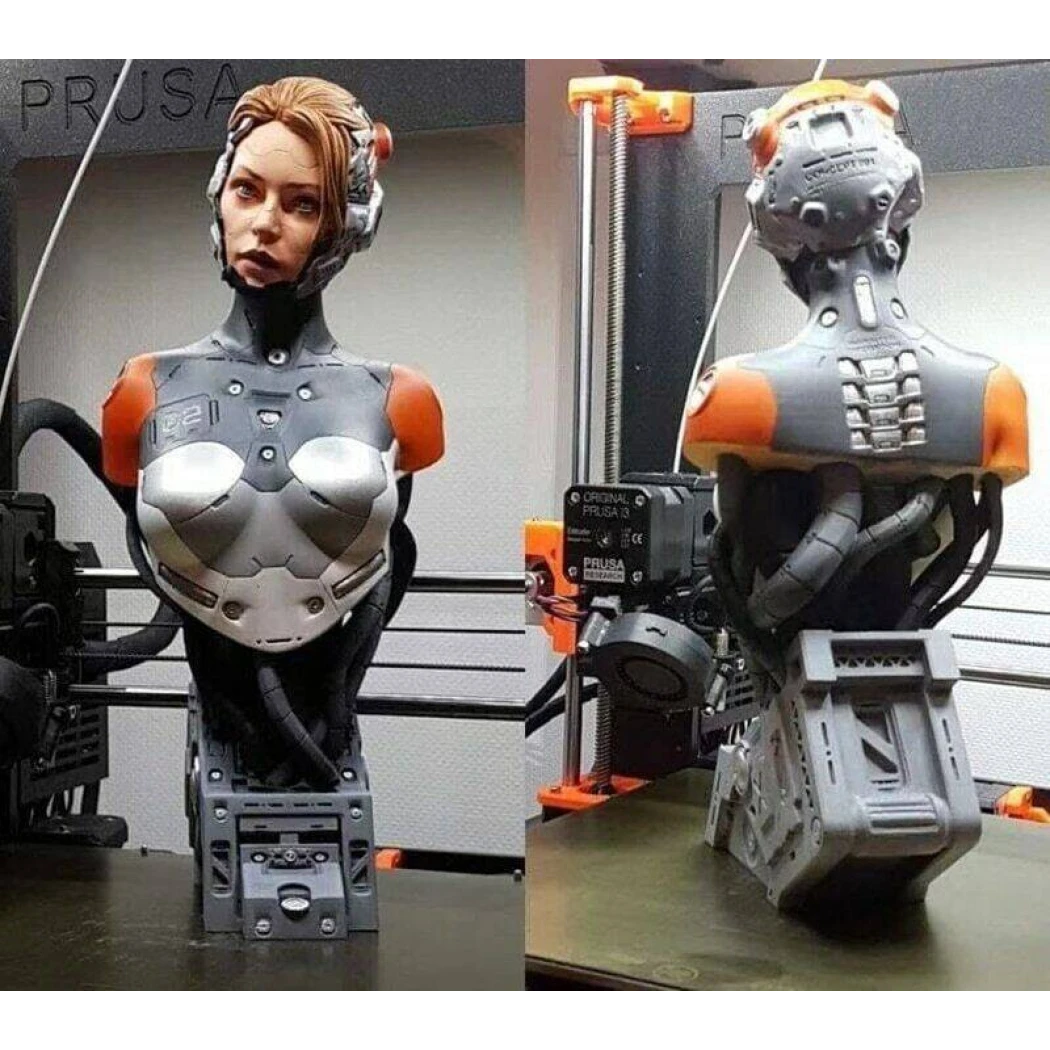 60mm BUST 3D Print Model Kit Beautiful Girl Woman Android Robot Unpain ...