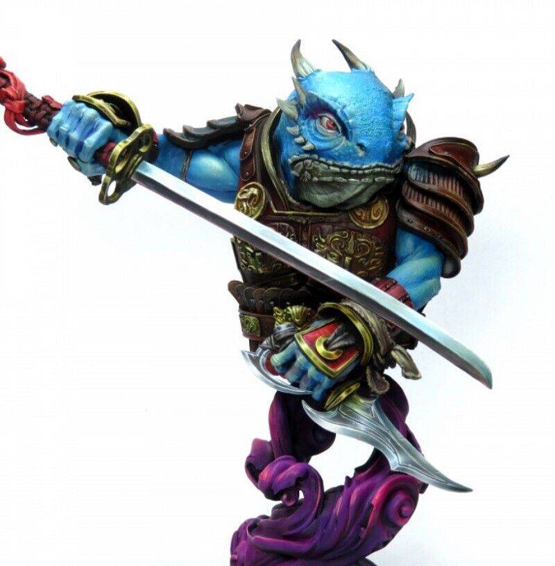 74mm BUST Resin Model Kit Warrior Lizard Blade Master Fantasy Unpainte ...