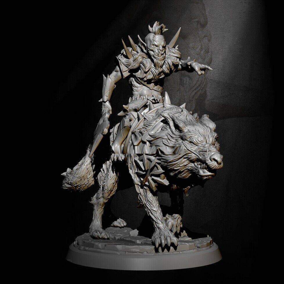 90mm Resin Model Kit Orc Warrior Warg Rider Unpainted – Model-Fan-Store