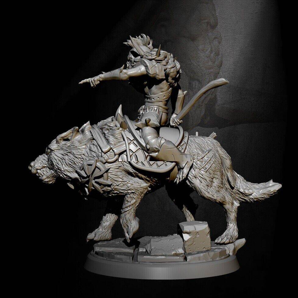 90mm Resin Model Kit Orc Warrior Warg Rider Unpainted – Model-Fan-Store