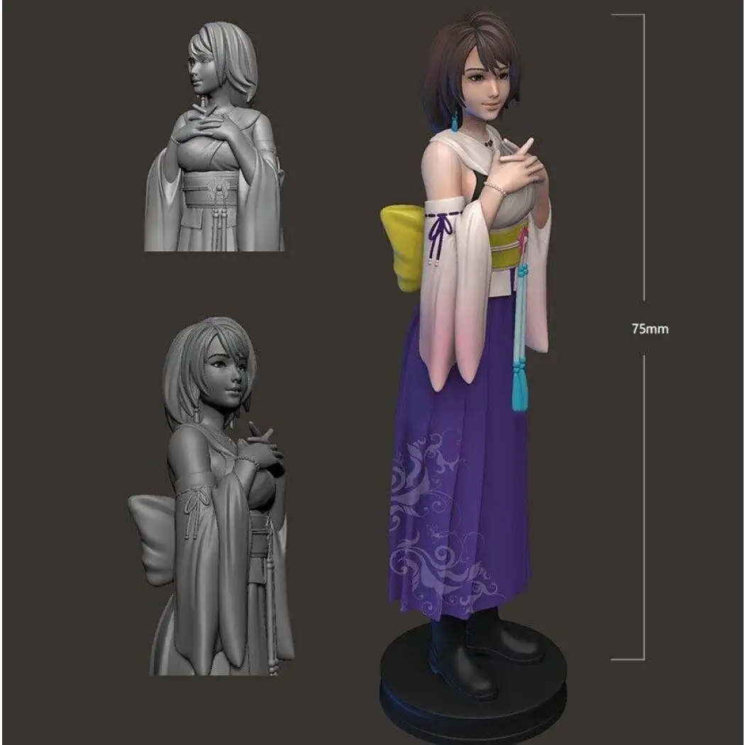 1/24 75mm 3D Print Model Kit Modern Asian Beautiful Girl Woman Unpaint ...