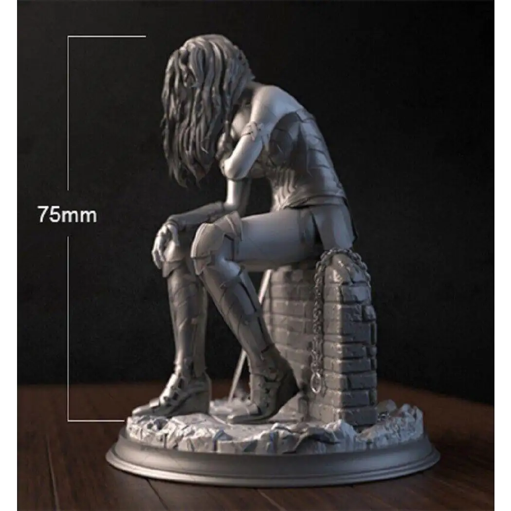 1/24 75mm Resin Model Kit Beautiful Girl Woman Wonder Woman Unpainted ...