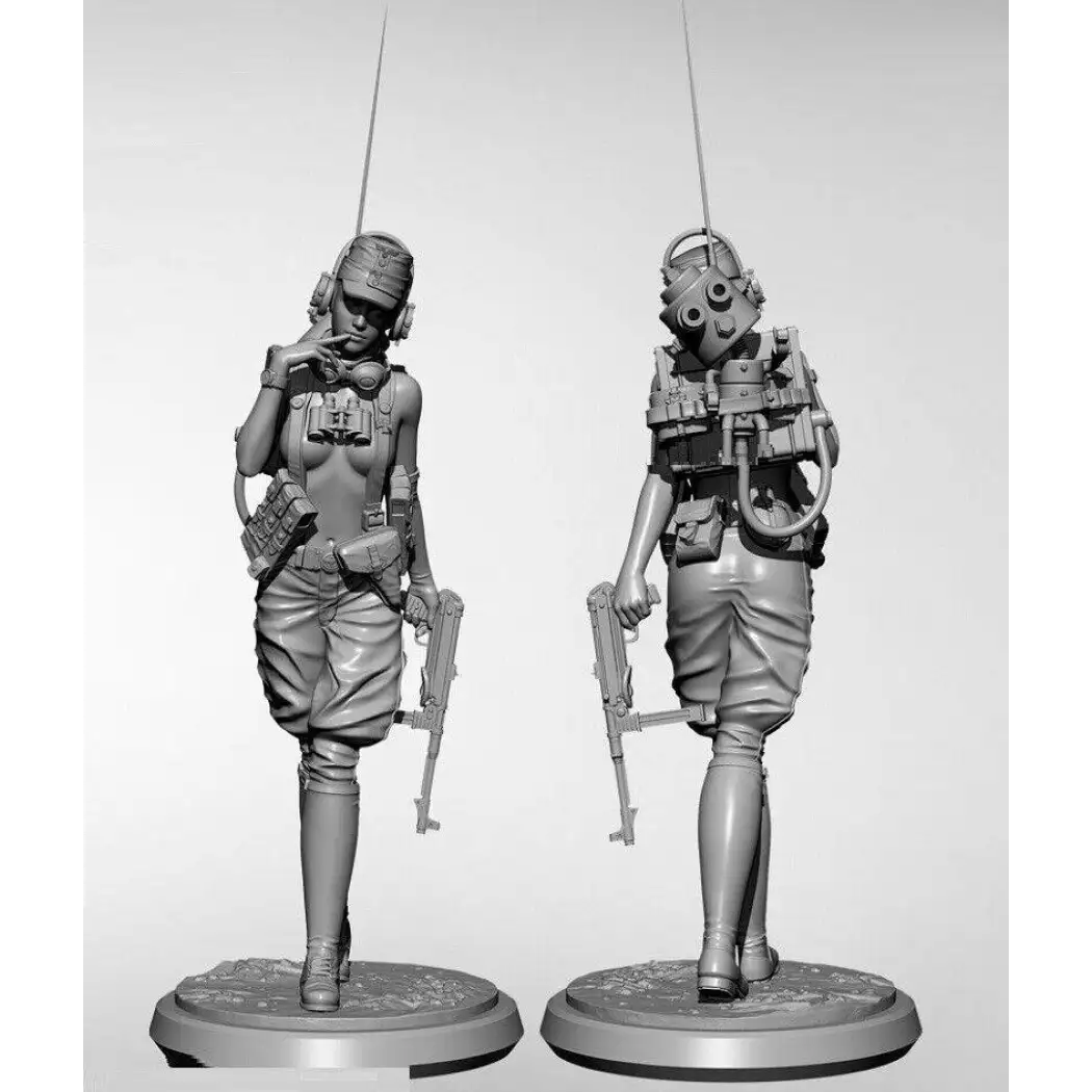 1/24 Resin Model Kit Beautiful Girl Signal Operator WW2 Pin Up Unpaint ...