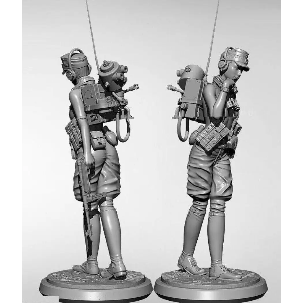 1/24 Resin Model Kit Beautiful Girl Signal Operator WW2 Pin Up Unpaint ...