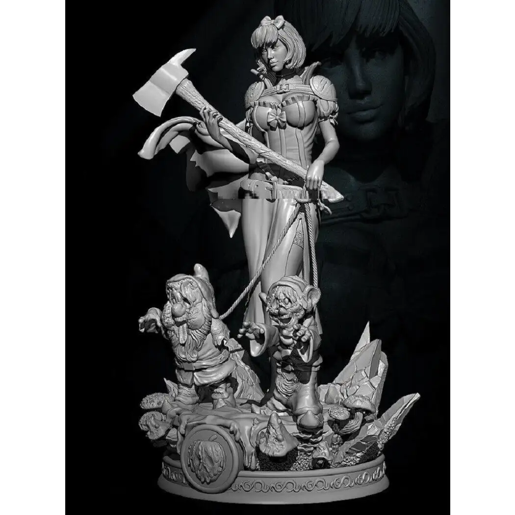 1/24 Resin Model Kit Beautiful Girl Snow White & the Dwarfs Miniature ...