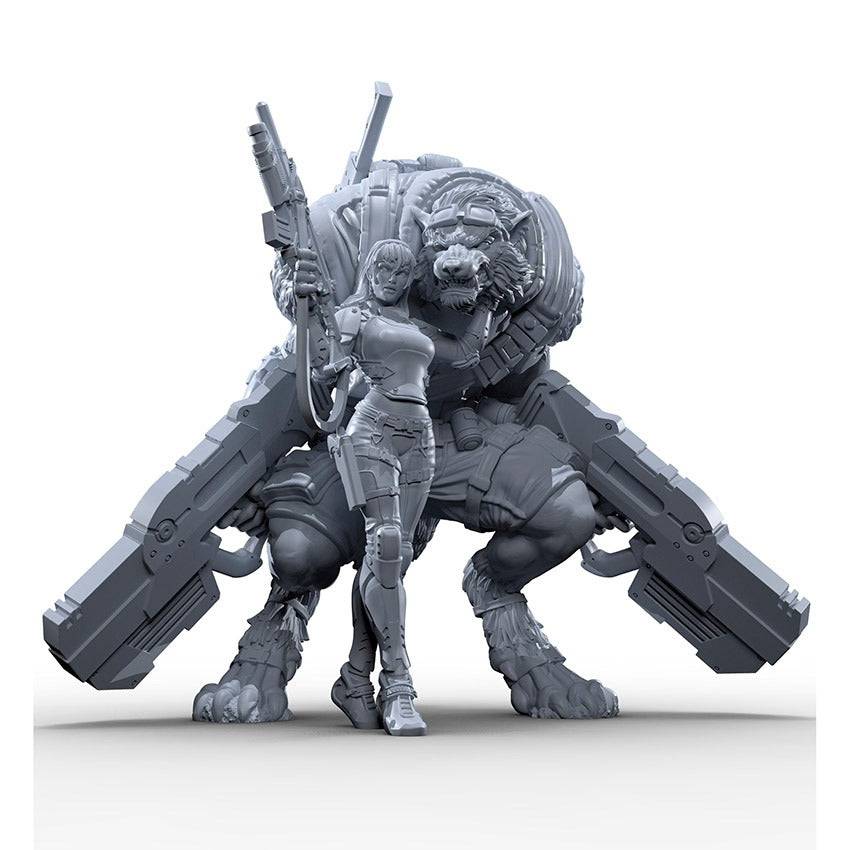 1/24 Resin Model Kit Girl Space Werewolf Rangers Fairy Tales Miniature ...