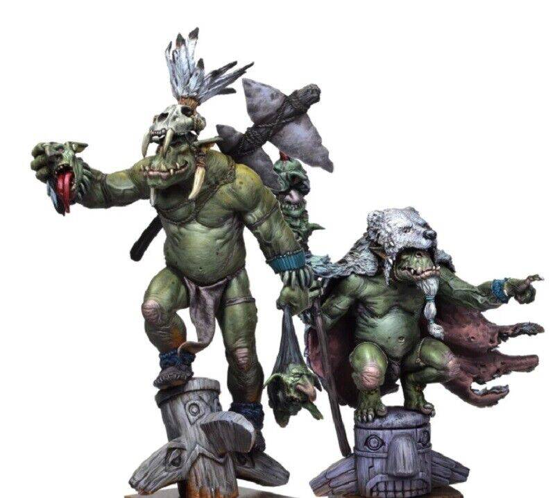 1/24 Resin Model Kit Goblins Orc Warrior & Shaman Warcraft Fairy Tales ...