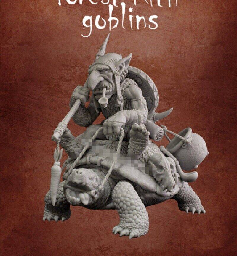 1/32 54mm Resin Model Kit Battle Goblin on a Turtle Warcraft Unpainted ...