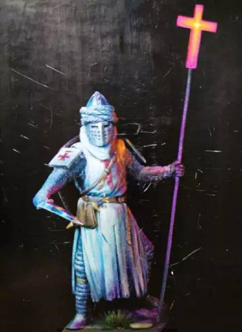 1/32 Resin Model Kit Warrior Medieval Knight Crusader with a Cross Unp ...