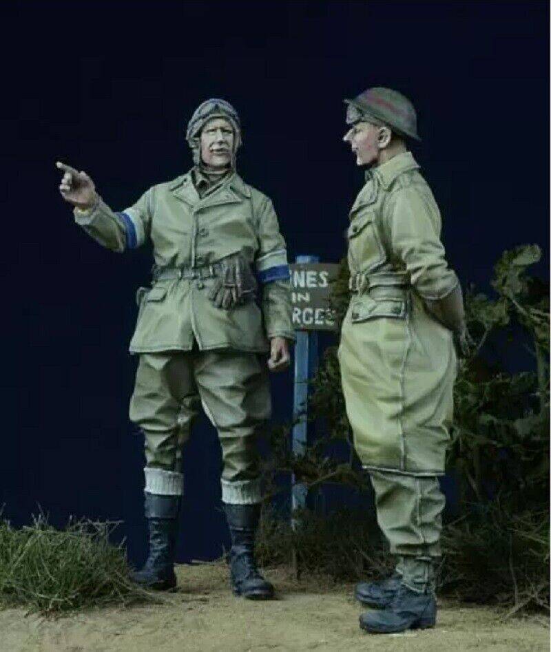 1/35 2pcs Resin Model Kit British Soldiers Motorcyclists WW2 Unpainted ...