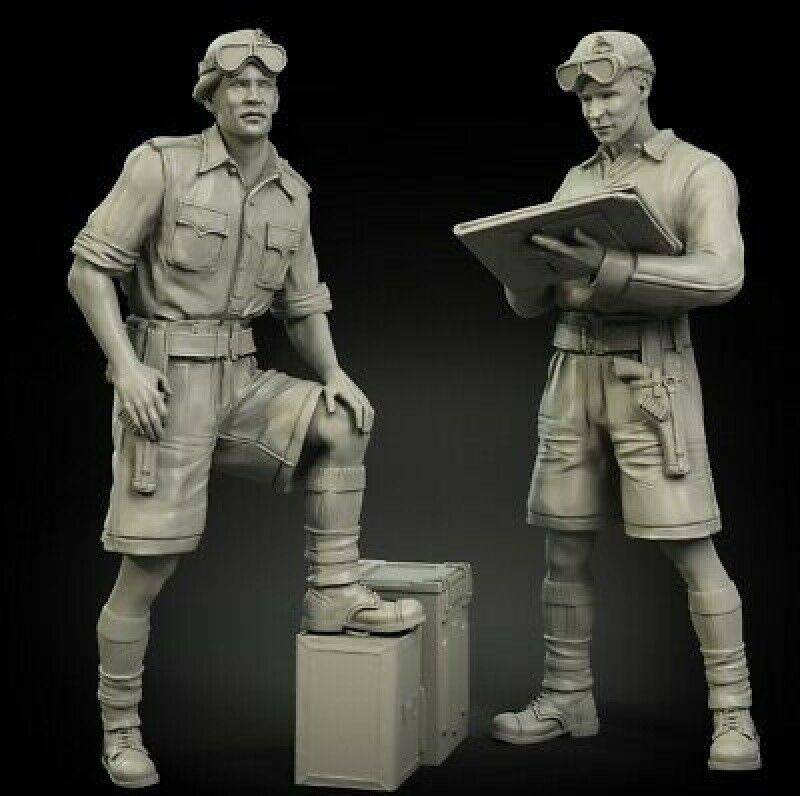 1/35 2pcs Resin Plastic Model Kits British Soldiers North Africa WW2 U ...