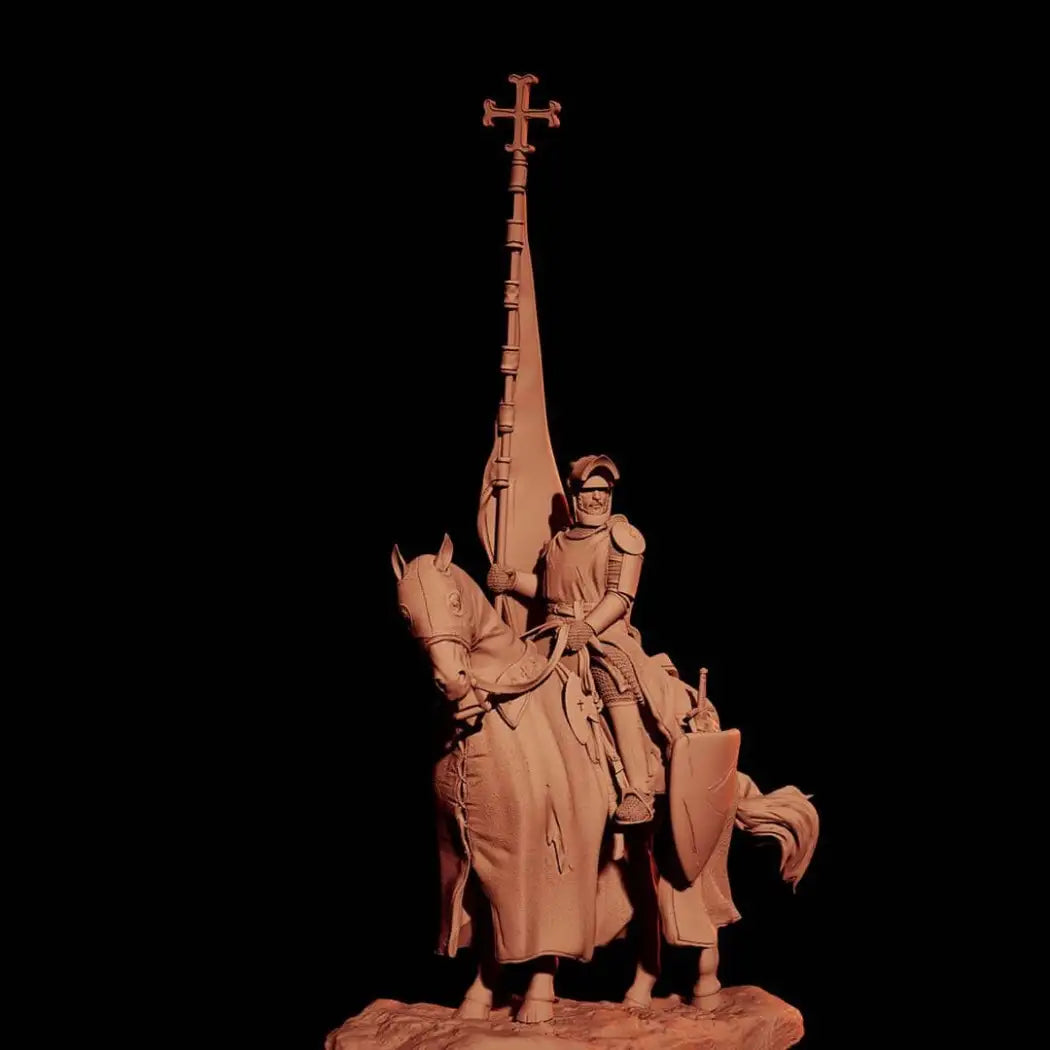 1/24 Resin Model Kit Medieval Knight Crusader Rider Horseman Unpainted ...