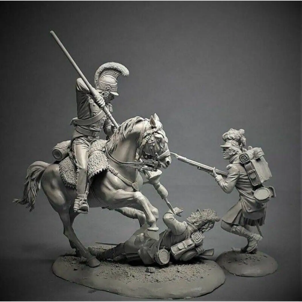 1/32 54mm Resin Model Kit French Cavalryman & Royal Highlander Unpaint ...