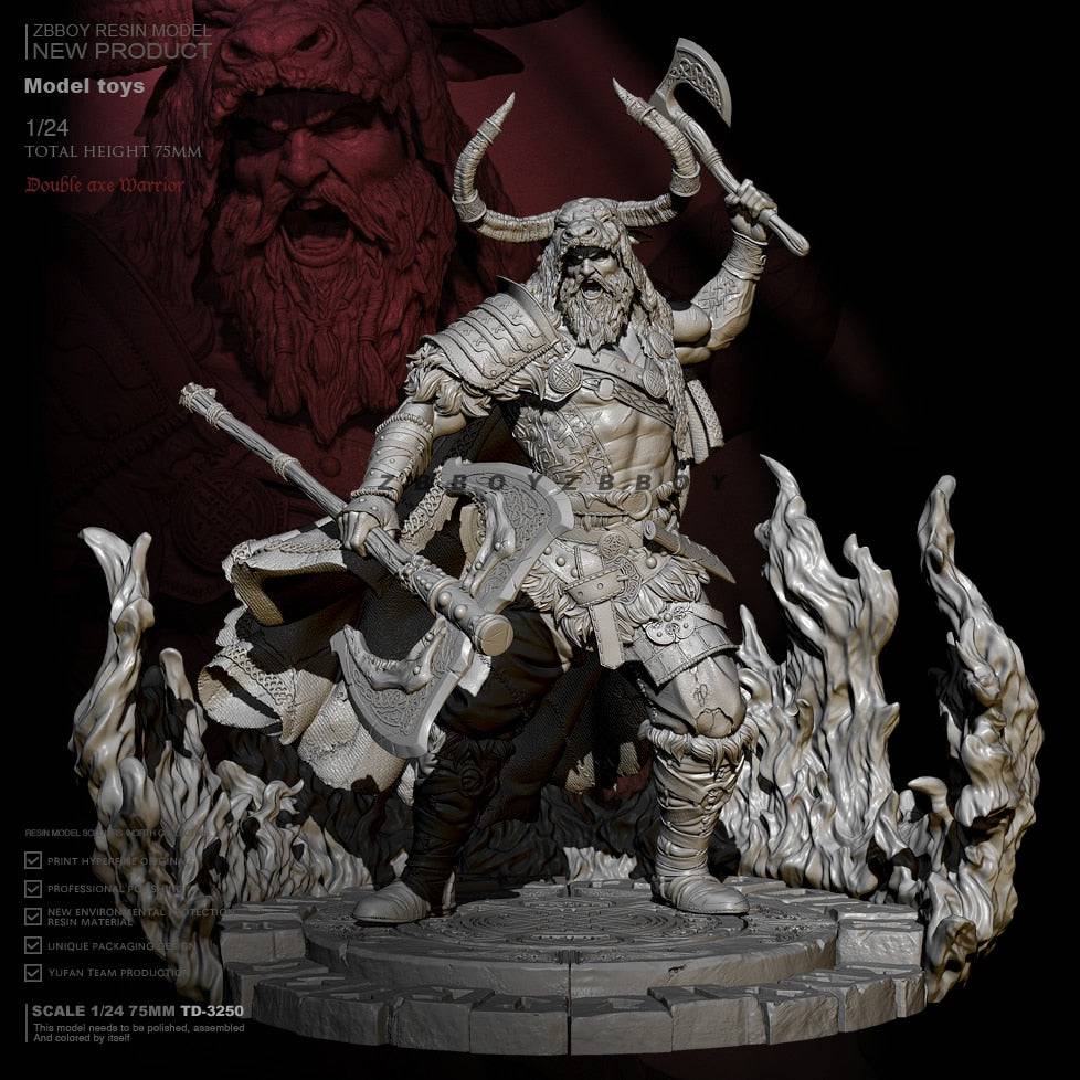 1/24 Resin Model Kit Warrior Barbarian Viking TD-3250 Unpainted – Model ...